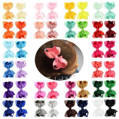 China 40pcs 3 Inch Grosgrain Ribbon Hair Bows with Alligator Clips for Baby Girls Kids for sale