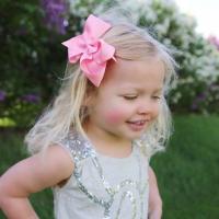 China 4 Inch Grosgrain Ribbon Hair Bows 20 Colors Solid Handmade Hair Clips for Baby Girls Kids for sale