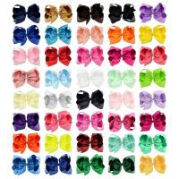 China 6 Inch Big Ribbon Hair Bows for Girls 40 Colors Polyester Kids Hair Clips for sale