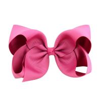 China 6 Inch Big Ribbon Hair Bows for Girls 40 Colors Polyester Kids Hair Clips for sale