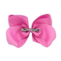 China 6 Inch Big Ribbon Hair Bows for Girls 40 Colors Polyester Kids Hair Clips for sale