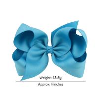 China 6 Inch Big Ribbon Hair Bows for Girls 40 Colors Polyester Kids Hair Clips for sale