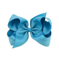 China 6 Inch Big Ribbon Hair Bows for Girls 40 Colors Polyester Kids Hair Clips for sale