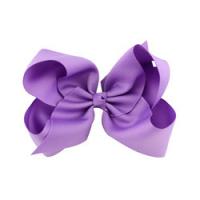 China 6 Inch Big Ribbon Hair Bows for Girls 40 Colors Polyester Kids Hair Clips for sale