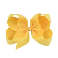 China 6 Inch Big Ribbon Hair Bows for Girls 40 Colors Polyester Kids Hair Clips for sale