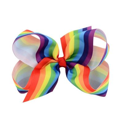 China 6 Inch Grosgrain Ribbon Bubble Flower Hair Bow for Baby Girls Kids Bright Colors for sale