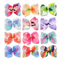 China 6 Inch Grosgrain Ribbon Bubble Flower Hair Bow for Baby Girls Kids Bright Colors for sale