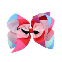 China 6 Inch Grosgrain Ribbon Bubble Flower Hair Bow for Baby Girls Kids Bright Colors for sale