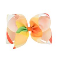 China 6 Inch Grosgrain Ribbon Bubble Flower Hair Bow for Baby Girls Kids Bright Colors for sale
