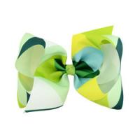 China 6 Inch Grosgrain Ribbon Bubble Flower Hair Bow for Baby Girls Kids Bright Colors for sale