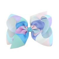 China 6 Inch Grosgrain Ribbon Bubble Flower Hair Bow for Baby Girls Kids Bright Colors for sale