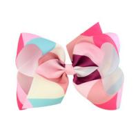 China 6 Inch Grosgrain Ribbon Bubble Flower Hair Bow for Baby Girls Kids Bright Colors for sale