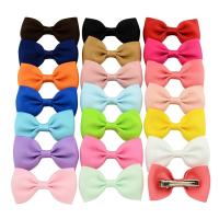 China 20 Colors Grosgrain Ribbon Hair Bows Alligator Clip 2.75 Inch Baby Girls Headbands for sale