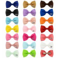 China 20 Colors Grosgrain Ribbon Hair Bows Alligator Clip 2.75 Inch Baby Girls Headbands for sale