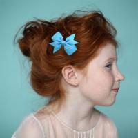China Solid Color Grosgrain Ribbon Hair Clips Bows Handmade 5.5 cm Alligator Clips for Girls Kids for sale