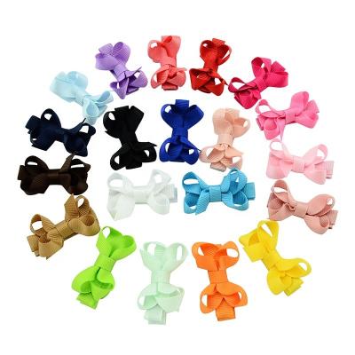 China Wholesale 5cm Handmade Grosgrain Hair Bows for Baby Girls Alligator Clips 100pcs MOQ for sale