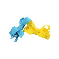 China Wholesale 5cm Handmade Grosgrain Hair Bows for Baby Girls Alligator Clips 100pcs MOQ for sale