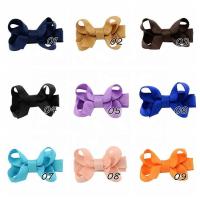 China Wholesale 5cm Handmade Grosgrain Hair Bows for Baby Girls Alligator Clips 100pcs MOQ for sale