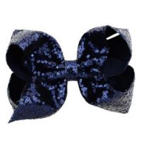 China Wholesale 8 Inch Sequin Bow Hair Clip for Baby Girls Cute Princess Christmas Party Hair Accessory for sale