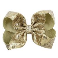 China Wholesale 8 Inch Sequin Bow Hair Clip for Baby Girls Cute Princess Christmas Party Hair Accessory for sale