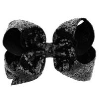 China Wholesale 8 Inch Sequin Bow Hair Clip for Baby Girls Cute Princess Christmas Party Hair Accessory for sale