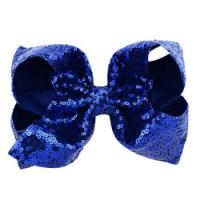 China Wholesale 8 Inch Sequin Bow Hair Clip for Baby Girls Cute Princess Christmas Party Hair Accessory for sale