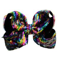 China Wholesale 8 Inch Sequin Bow Hair Clip for Baby Girls Cute Princess Christmas Party Hair Accessory for sale