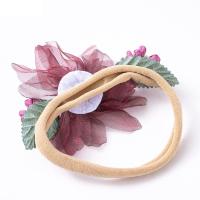 China 3pcs Baby Nylon Flower Headbands Elastic Net Yarn Soft Girl Hair Band 12x7cm for sale