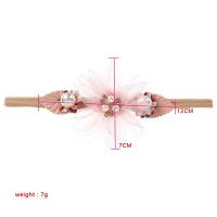 China 3pcs Baby Nylon Flower Headbands Elastic Net Yarn Soft Girl Hair Band 12x7cm for sale
