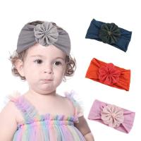 China Elastic Nylon Baby Headband for Girls Flower Cross Knot Design 15.5x8cm for sale