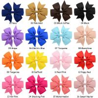 China 3 Inch Hair Bow Ribbon Hair Clip 40 Colors Solid Ribbed Tape Kids Girls Hair Accessories for sale