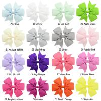 China 3 Inch Hair Bow Ribbon Hair Clip 40 Colors Solid Ribbed Tape Kids Girls Hair Accessories for sale