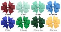 China 3 Inch Hair Bow Ribbon Hair Clip 40 Colors Solid Ribbed Tape Kids Girls Hair Accessories for sale