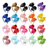 China 4.5 Inch Double Ribbon Hair Bows for Kids Baby Girls DIY Hair Clips 20 Colors for sale