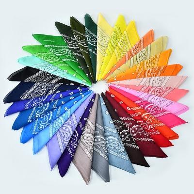 China 100 Cotton Classic Paisley Bandana Square Fabric Printed Multi Purpose Headwear 54cm for sale