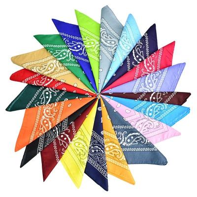 China Custom Logo Polyester Square Bandana 54cm Paisley Headwear Scarf for Outdoor Activities for sale