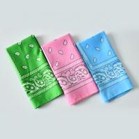 China Custom Logo Polyester Square Bandana 54cm Paisley Headwear Scarf for Outdoor Activities for sale