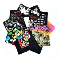China 100% Cotton Square Bandana 54x54cm Multifunctional Skull Scarf for Casual Outdoor Use for sale