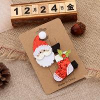 China Christmas Hair Clips Set 2pcs Girls Kids Hairpin Santa Elk Tree Snowman for sale