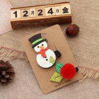 China Christmas Hair Clips Set 2pcs Girls Kids Hairpin Santa Elk Tree Snowman for sale