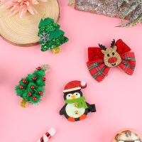 China Christmas Girls Hair Accessories Set 6Pcs Hair Clips Bows Hairpin for Children Adults Holiday Party for sale