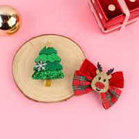 China Christmas Girls Hair Accessories Set 6Pcs Hair Clips Bows Hairpin for Children Adults Holiday Party for sale