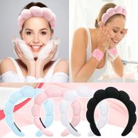 China Thickened Sponge Terry Cloth Spa Headband for Women Makeup Yoga Washing Face 2 Pack for sale