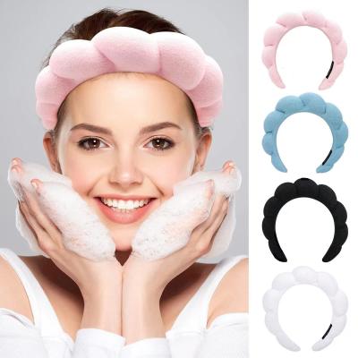 China Thickened Sponge Terry Cloth Spa Headband for Women Makeup Yoga Washing Face 2 Pack for sale