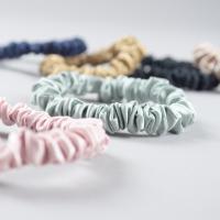 China 100% Mulberry Silk Hair Scrunchies for Women Girls Skinny Small Ponytail No Damage Breakage for sale