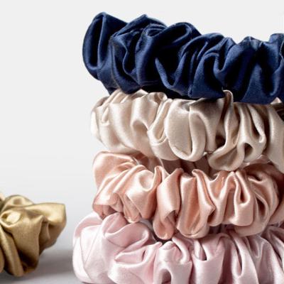 China 100% Mulberry Silk Scrunchies for Hair 6 Pack Ties Prevent Breakage Curly Hair for sale