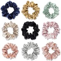 China 100% Pure Mulberry Silk Pink Oversized Scrunchies Hair Ties Elastic Ponytail Holder 8cm for sale