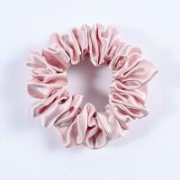 China 100% Pure Mulberry Silk Pink Oversized Scrunchies Hair Ties Elastic Ponytail Holder 8cm for sale