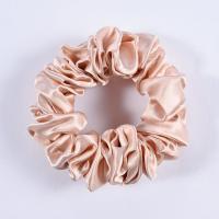 China 100% Pure Mulberry Silk Pink Oversized Scrunchies Hair Ties Elastic Ponytail Holder 8cm for sale