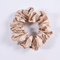 China 100% Pure Mulberry Silk Pink Oversized Scrunchies Hair Ties Elastic Ponytail Holder 8cm for sale